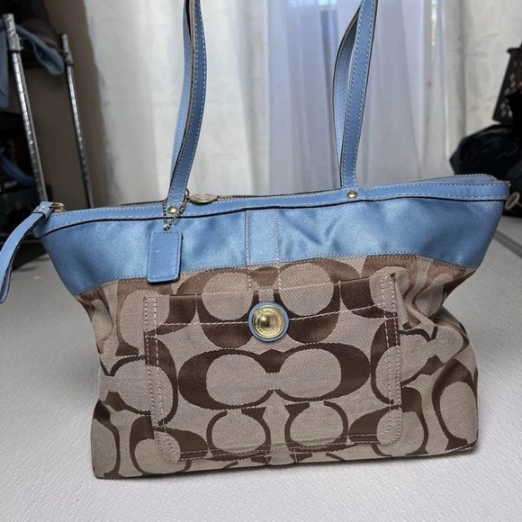 Coach | Bags | Coach Cursive Creed Limited Edition Blue And Brown ...